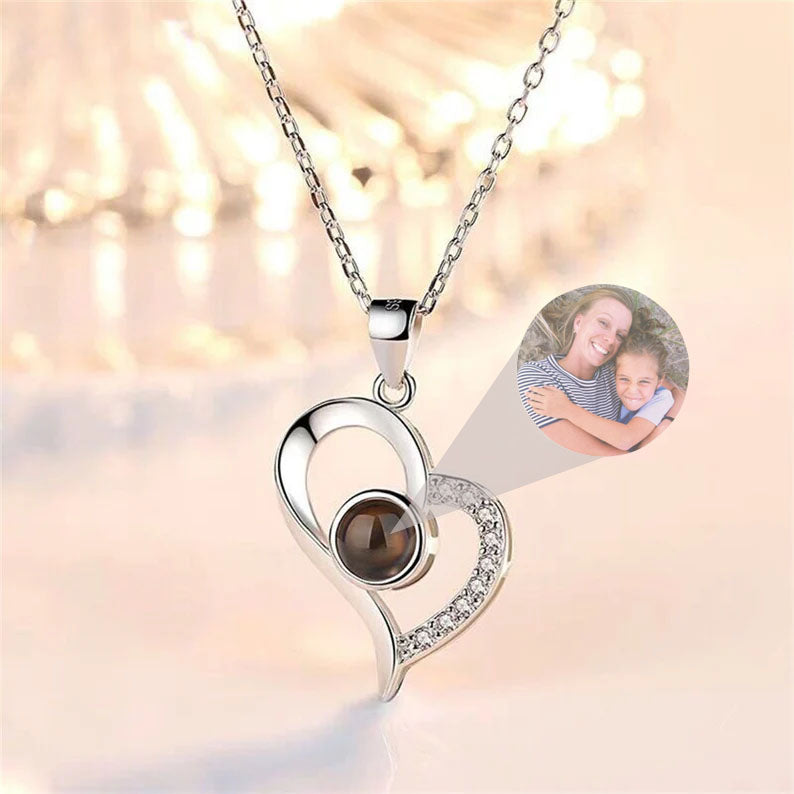 Custom Heart Drop Photo Necklace – Met Custom